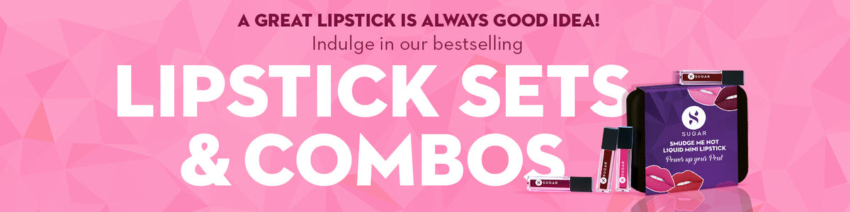 SUGAR Lipstick Sets Combos Collection - Niacinamide Vitamin C Indian Skin