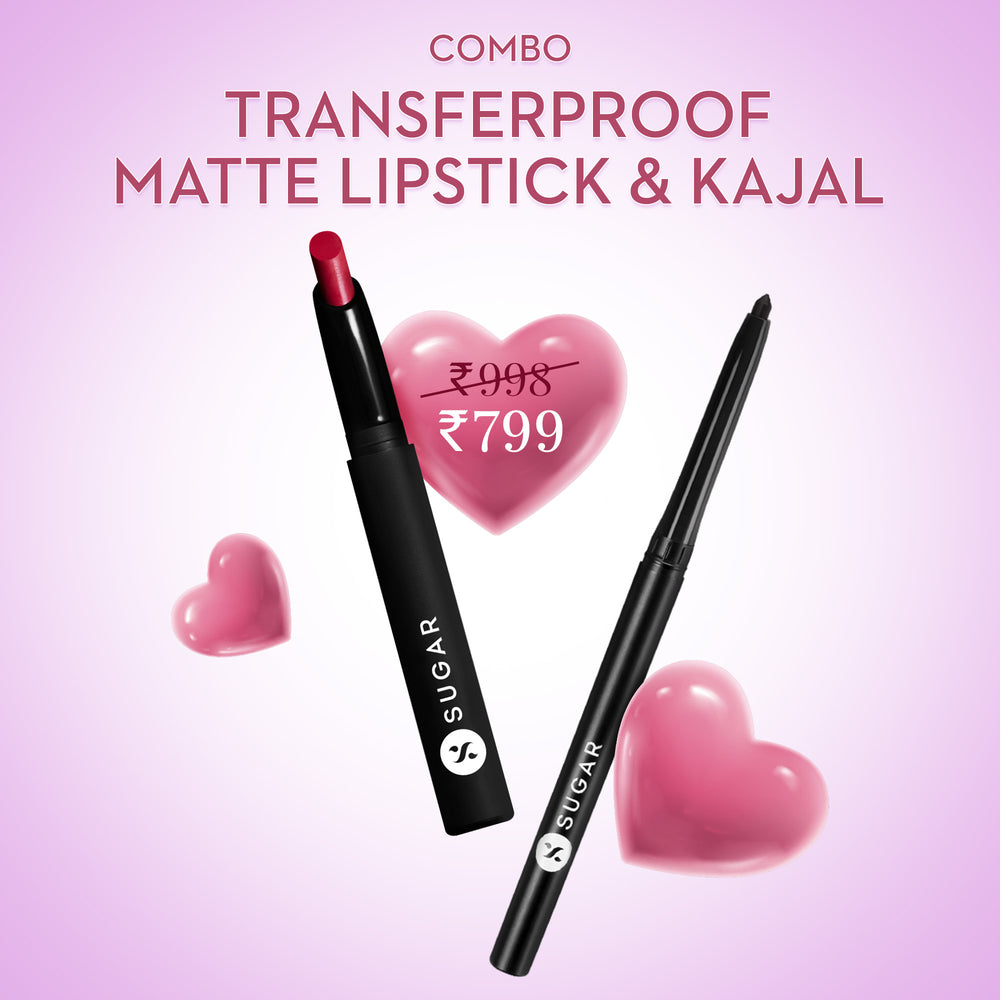Kajal Lipstick Combo: Matte & Bold | SUGAR Cosmetics