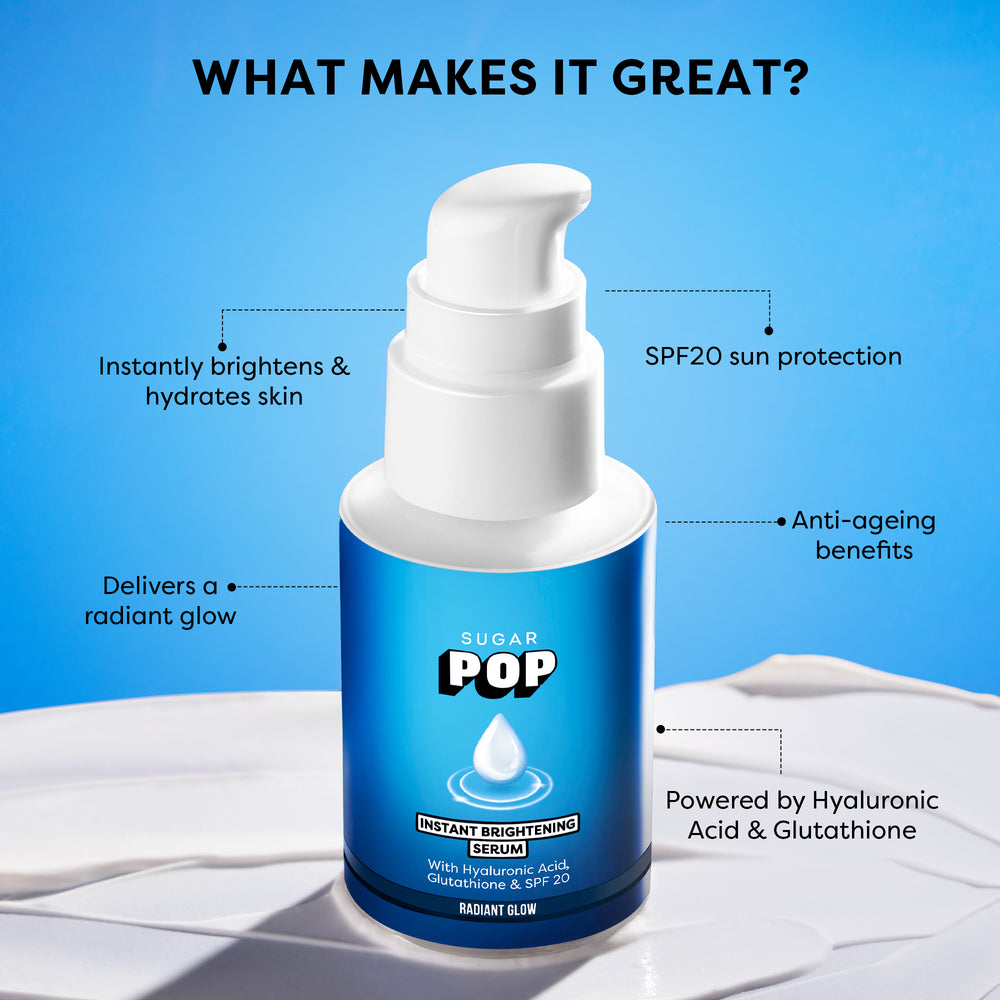 SUGAR POP Instant Brightening Serum with Hyaluronic Acid,...