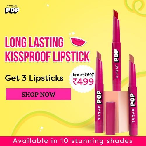 Set of 3 Kissproof Lipsticks