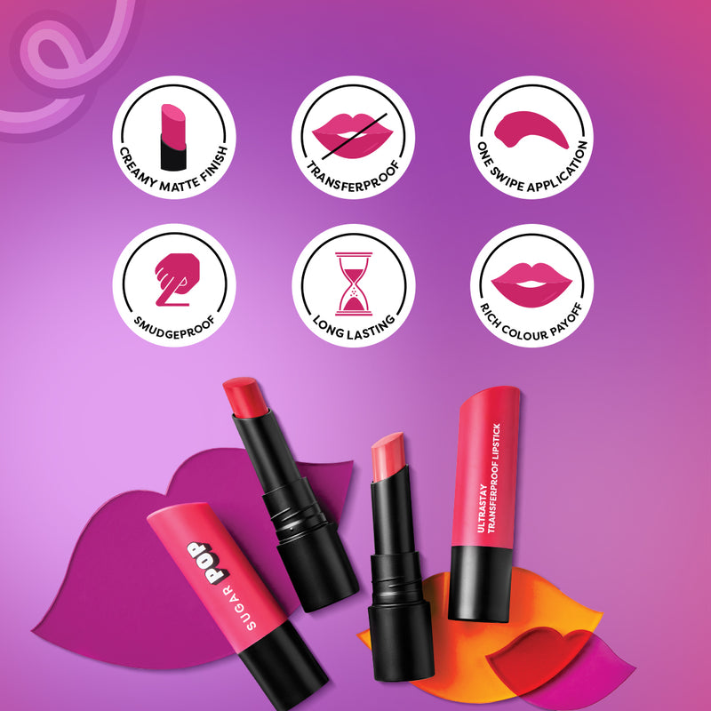 Transfer-Proof Lipstick Set of 3 | SUGAR Cosmetics