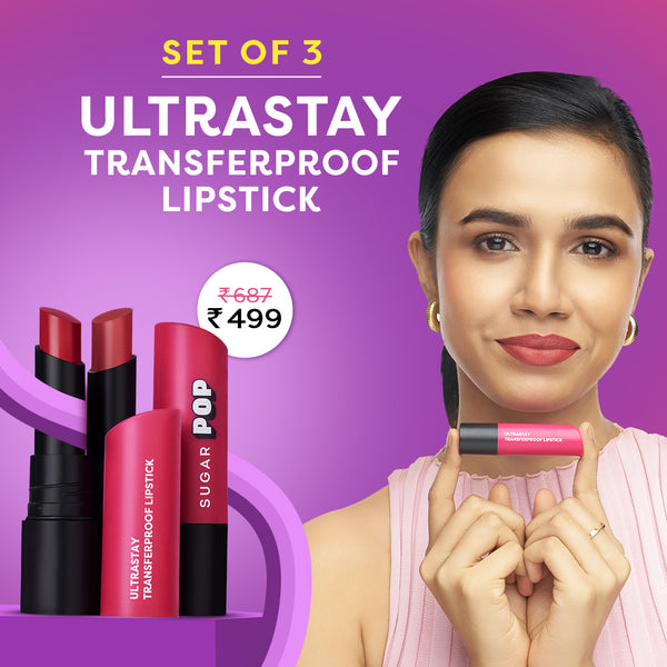 Transfer-Proof Lipstick Set of 3 | SUGAR Cosmetics